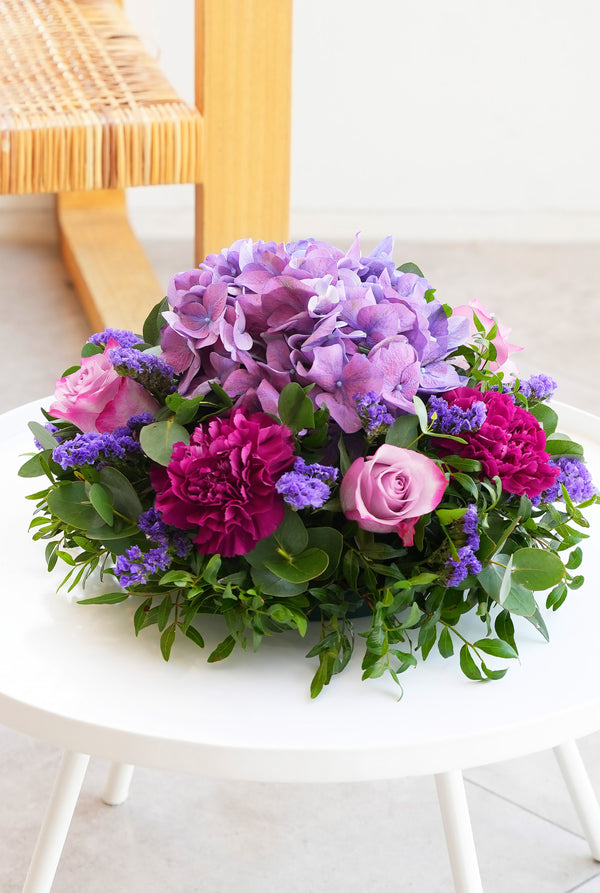 Lavender Floral Funeral Posy Pad– Flowers.ie