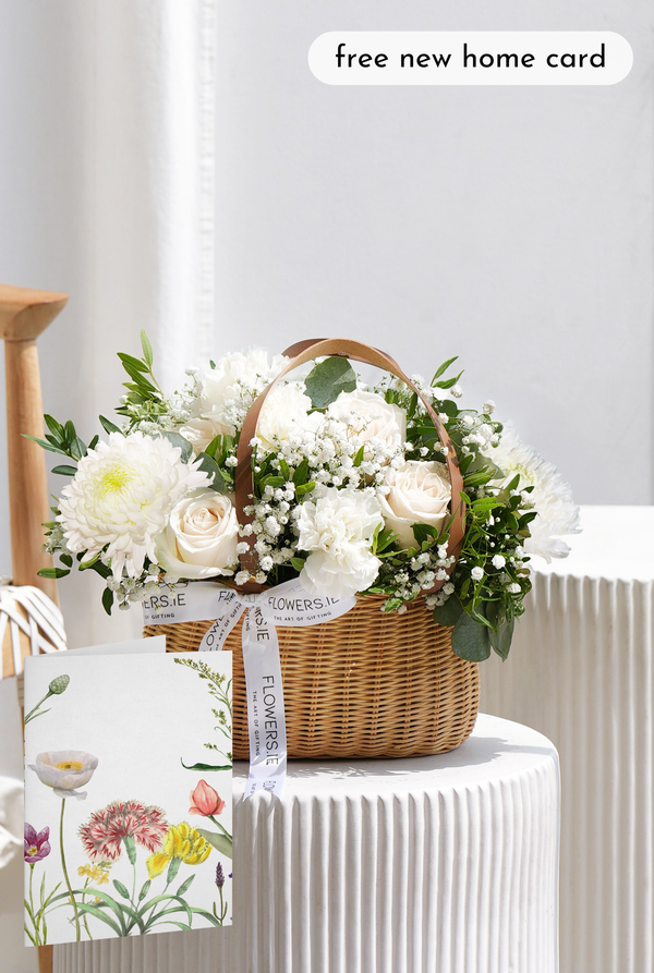 White Serenity - Basket | IE delivery– Flowers.ie